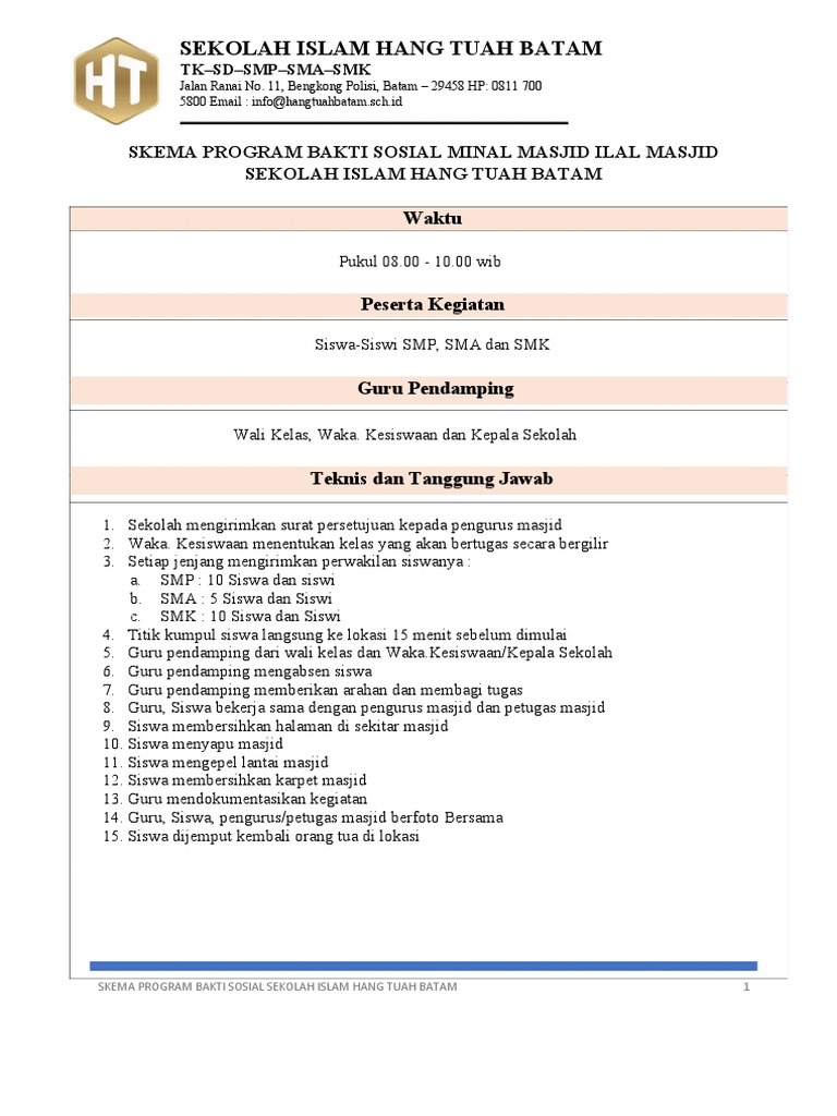 Skema Program Bakti Sosial Sihat | PDF