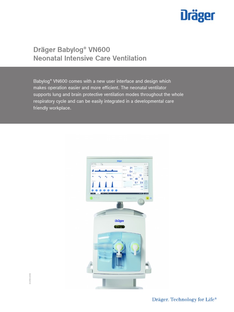 Babylog vn600 Pi 9107067 en Master | PDF | Medicine | Respiration