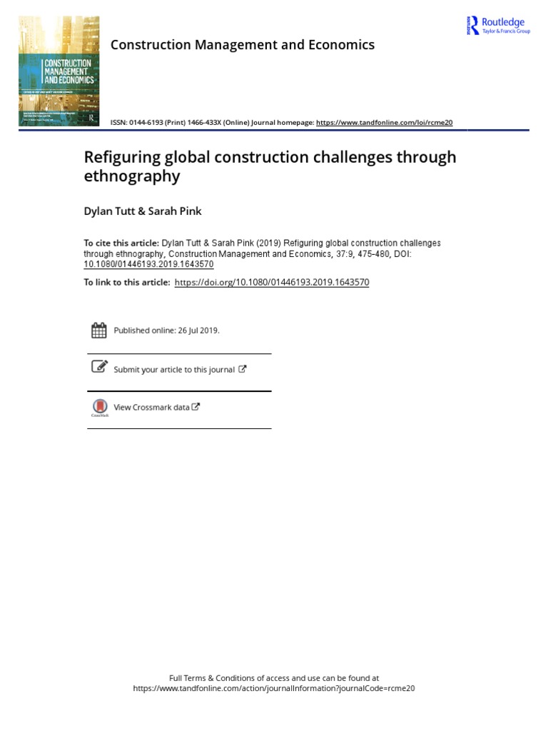 Refiguring Global Construction Challenge | PDF | Ethnography | Science