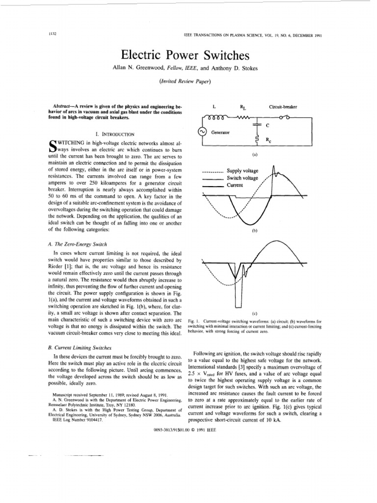 Electric Power Switches | PDF | Electric Arc | Electrical Breakdown