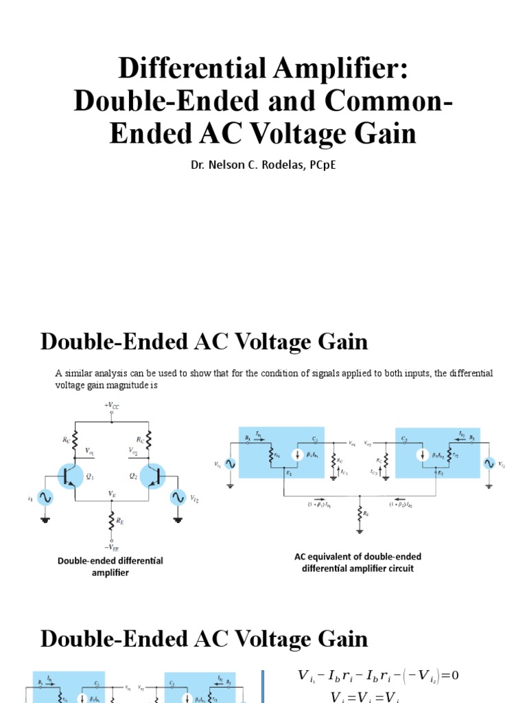 AC Gain in Differential Amplifiers | PDF | Amplifier | Analog Circuits