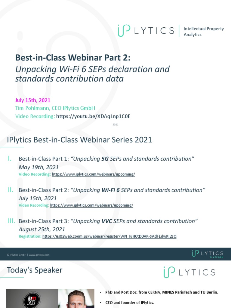 Unpacking WiFi 6 SEPs Declaration and Standards Contribution Data | PDF ...