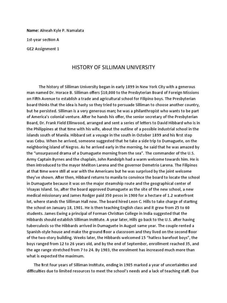 Silliman History | PDF