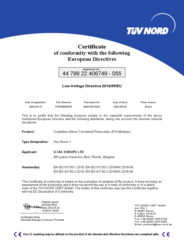 LVD Solar Panel V Tac | PDF | Photovoltaics | Electrical Engineering