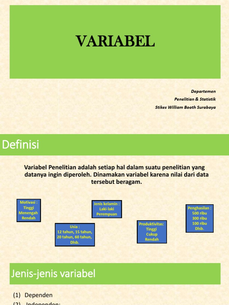 Variabel Penelitian | PDF