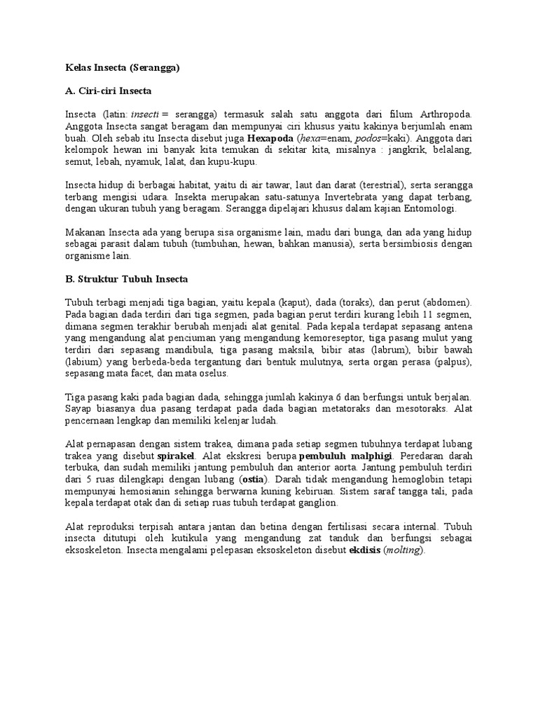 PUTRI Kelas Insecta | PDF