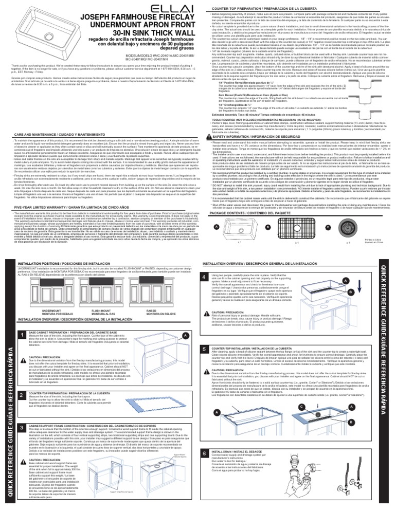 Joseph Farmhouse Fireclay Undermount Apron Front 30-In Sink Thick Wall ...