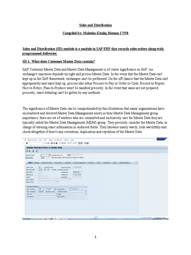 Sap SD | PDF | Invoice | Business