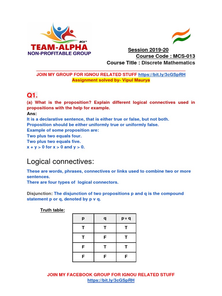 Mcs 013 | Download Free PDF | Function (Mathematics) | Logic Mcs 013 | Download Free PDF | Function (Mathematics) | Logic