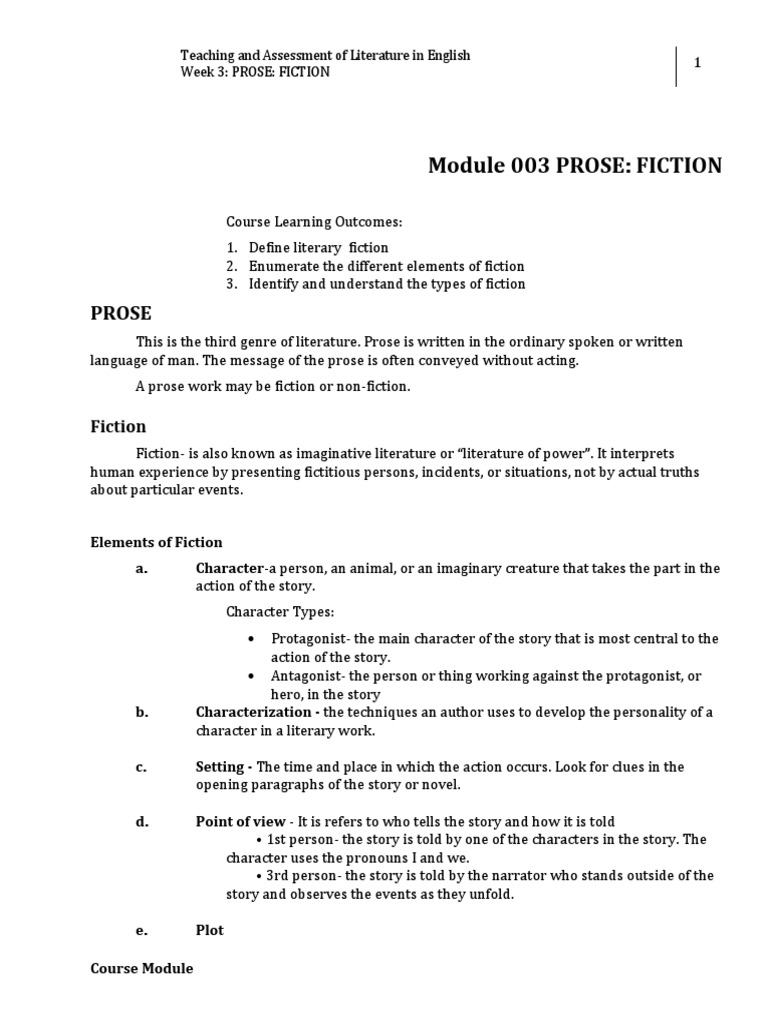 Prose | PDF | Novels | Narration