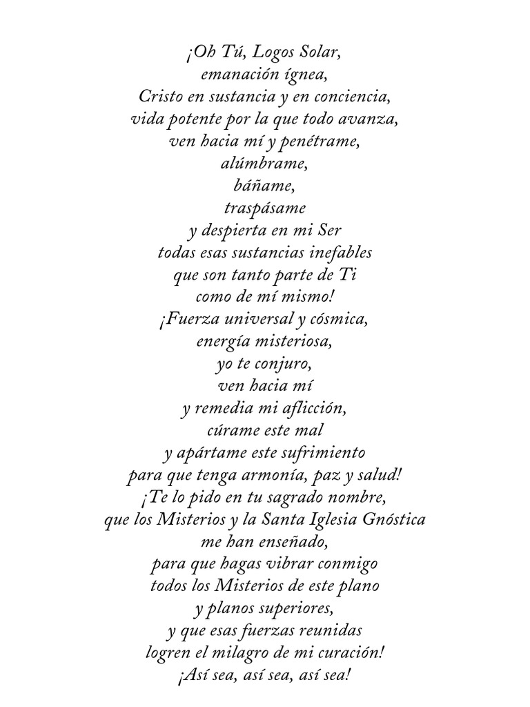 Oracion Al Logos Solar | PDF