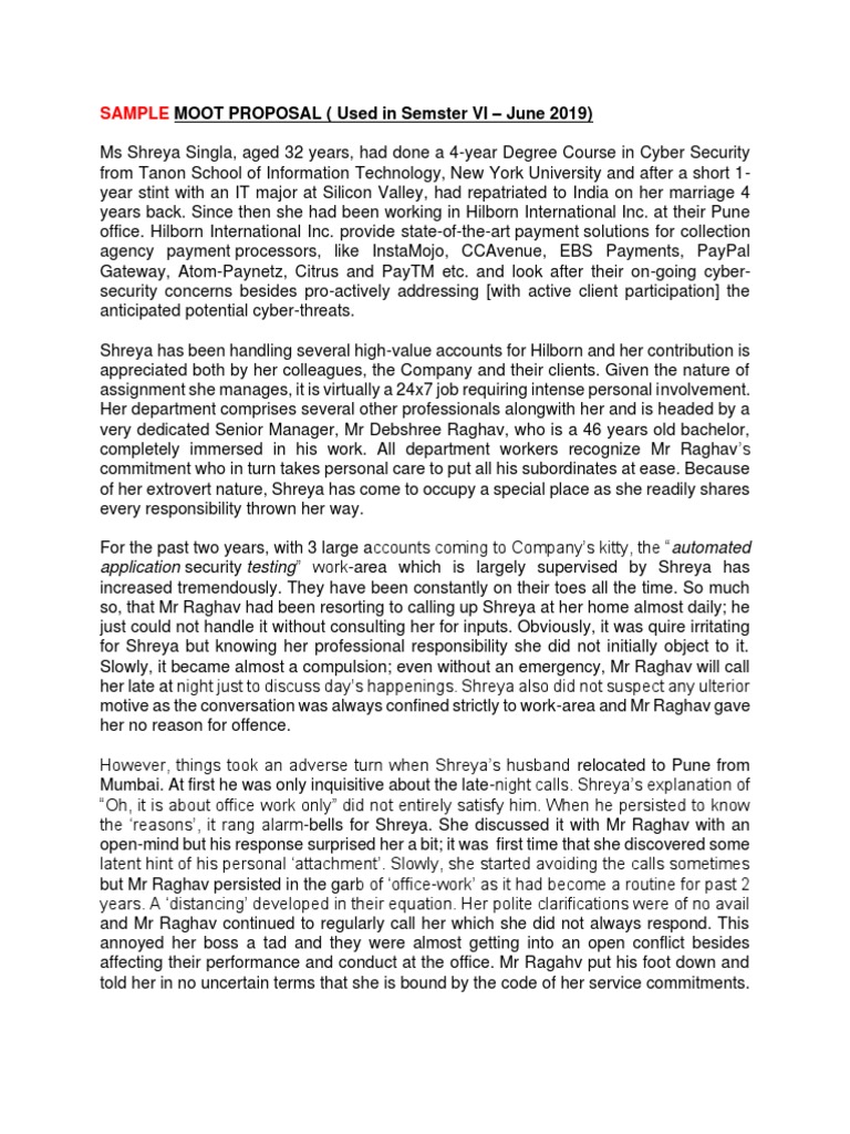 Sample Moot Proposal | Download Free PDF | Divorce