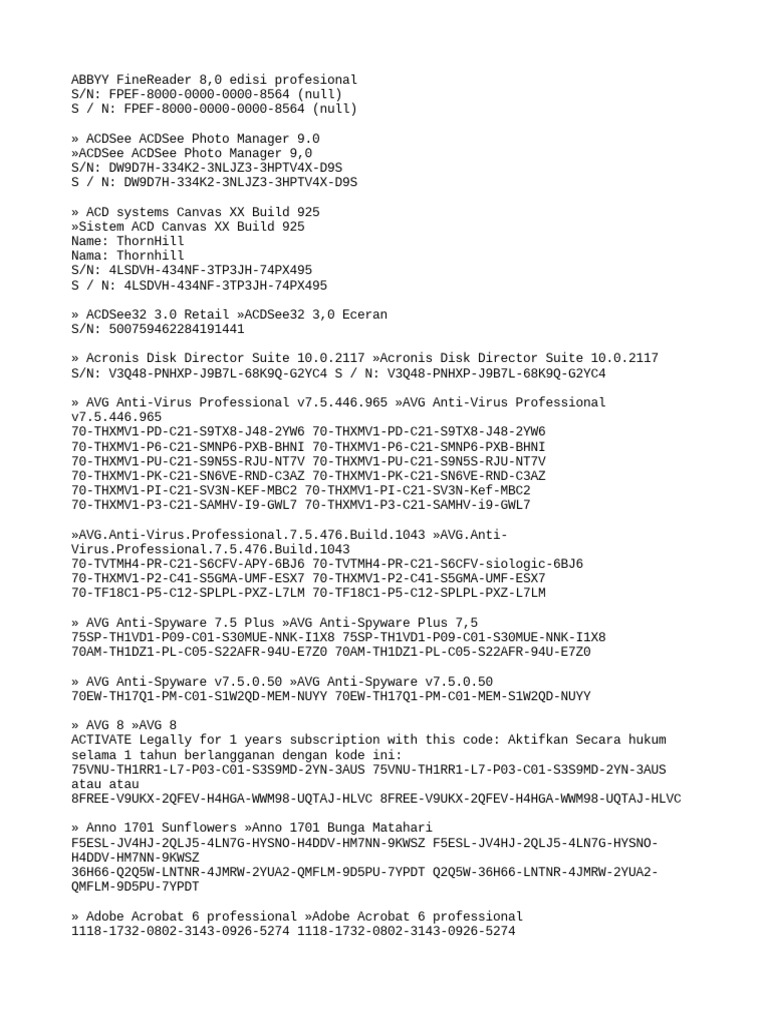 Serial Number | PDF | Adobe Creative Suite | Windows Xp