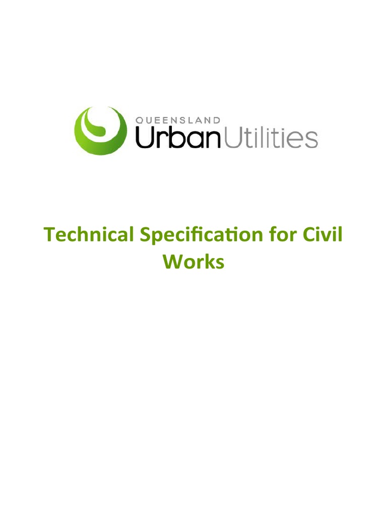 Civil Works Technical Specifications | PDF | Road | Specification ...