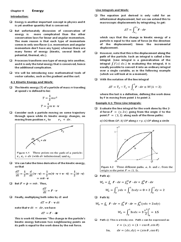 Chapter 4 Final | PDF | Force | Potential Energy