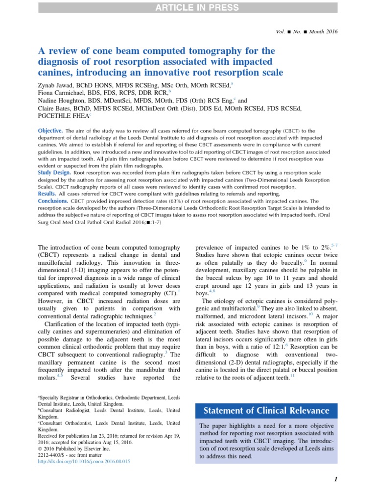 10 1016@j Oooo 2016 08 015 | PDF | Radiography | Radiology