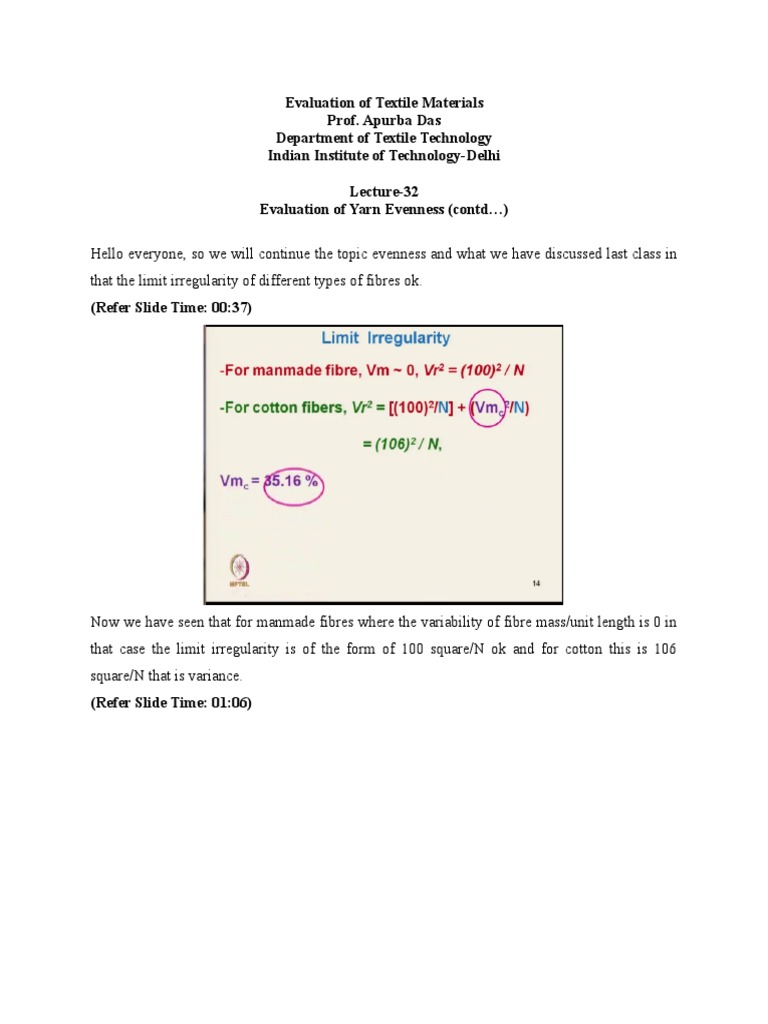 CV % | PDF | Spinning (Textiles) | Yarn