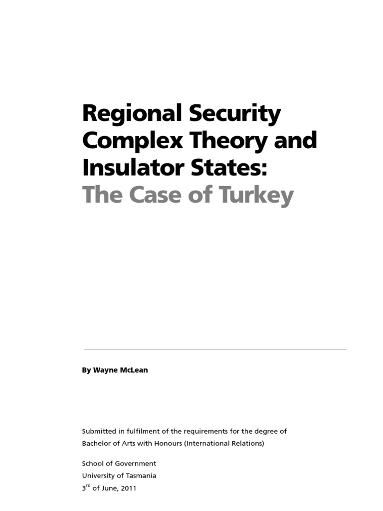 Regional Security Complex Theory and Insulator States: The Case of ...