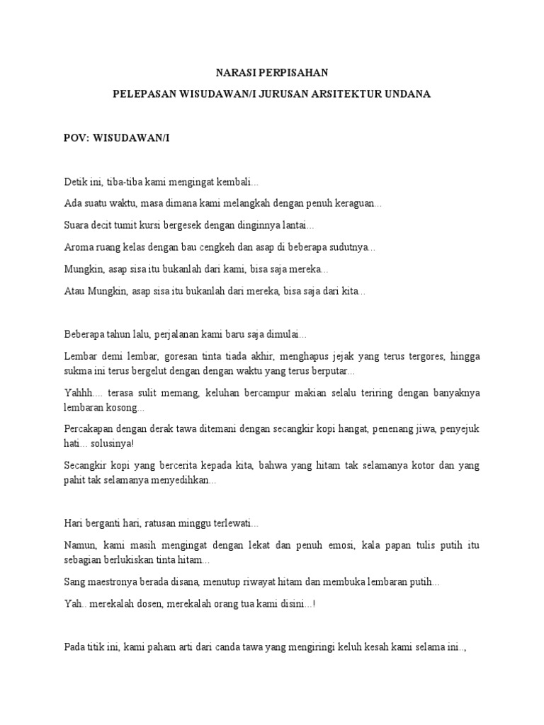 Narasi Perpisahan | PDF