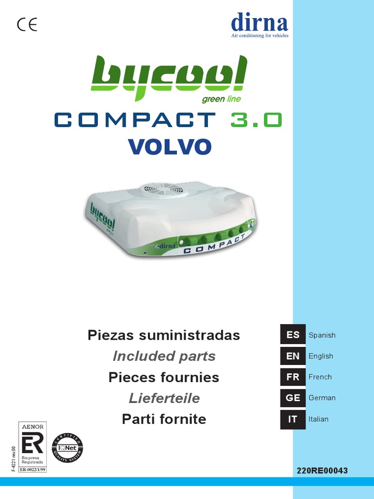 Dirna Compact 30 24V VOLVOl2h2 Spare Parts Mountingkit | PDF