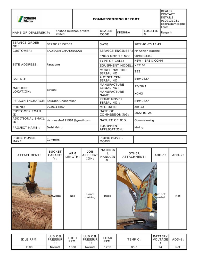 SE220125152053 Krishse6 250122 XCMG Comm Report Form | PDF | Computer Engineering | Computing