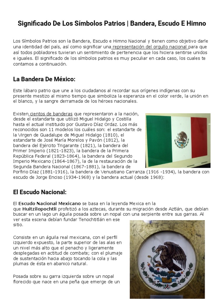 Significado de Los Símbolos Patrios | PDF | México