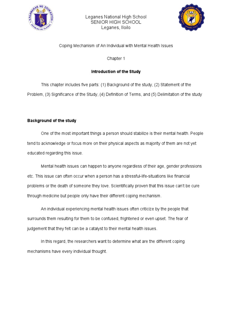 Coping Mechanism of An Individual With Mental Health Issues | Download ...