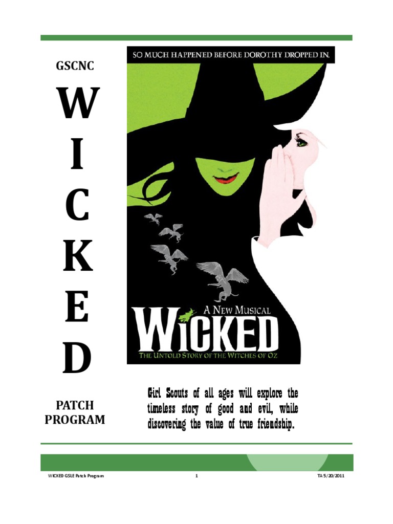 Wicked Patch Program for Girl Scouts | PDF | Glinda The Good Witch ...
