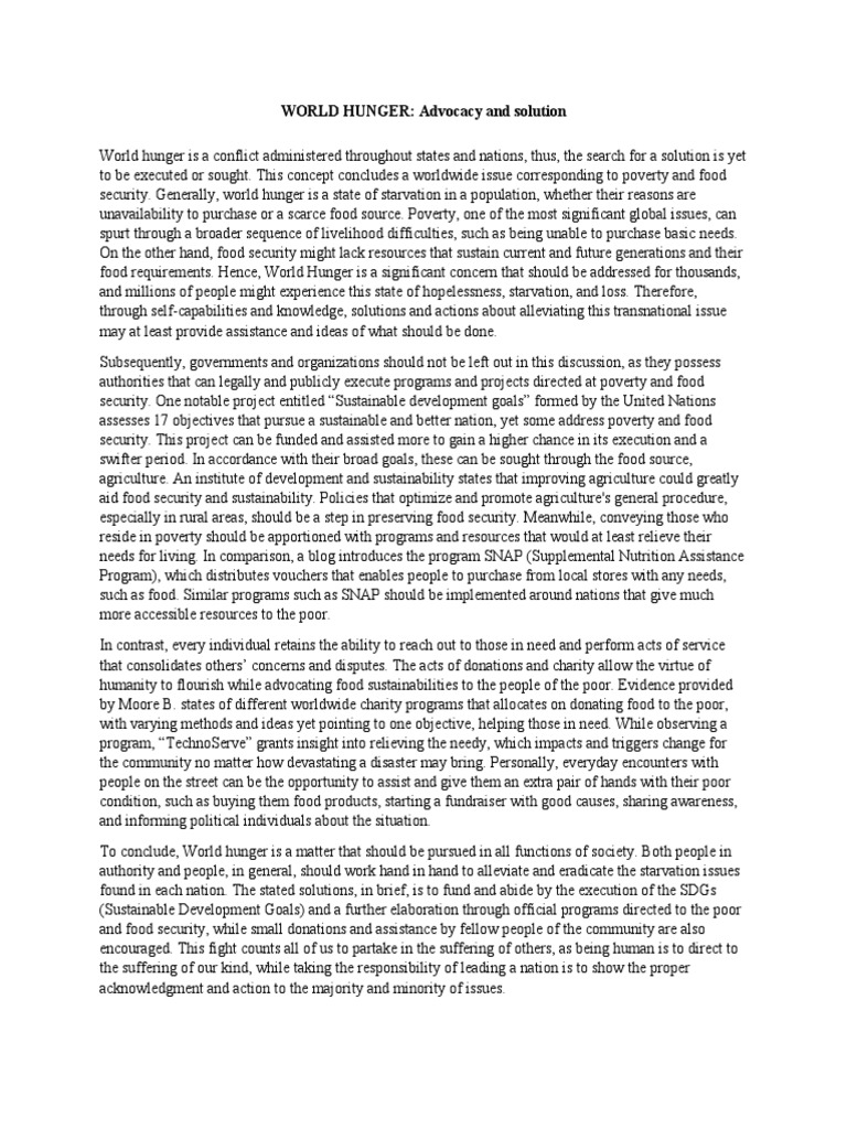 World Hunger | PDF | Hunger | Food Security