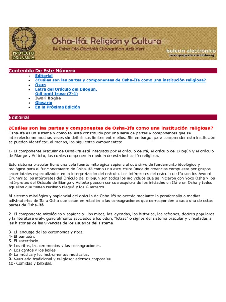 Reglas De Osha Ifá En Santería Pdf Mitología Santeria