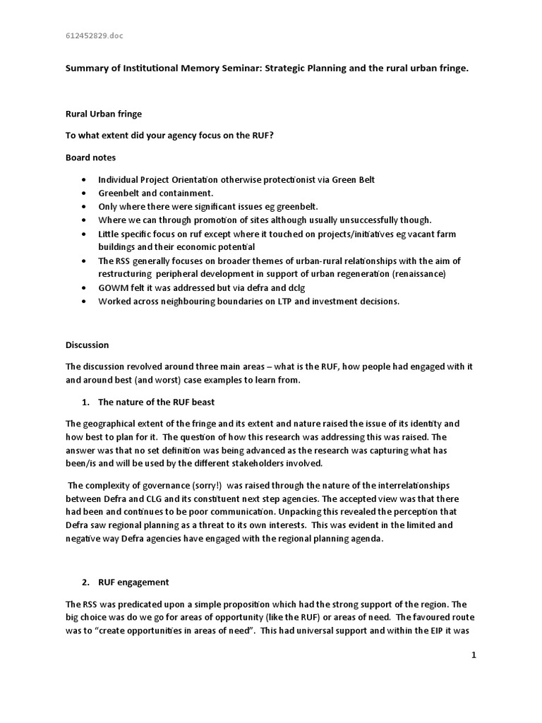 Relu Institutional Memory Rural Urban Fringe | PDF | Infrastructure ...