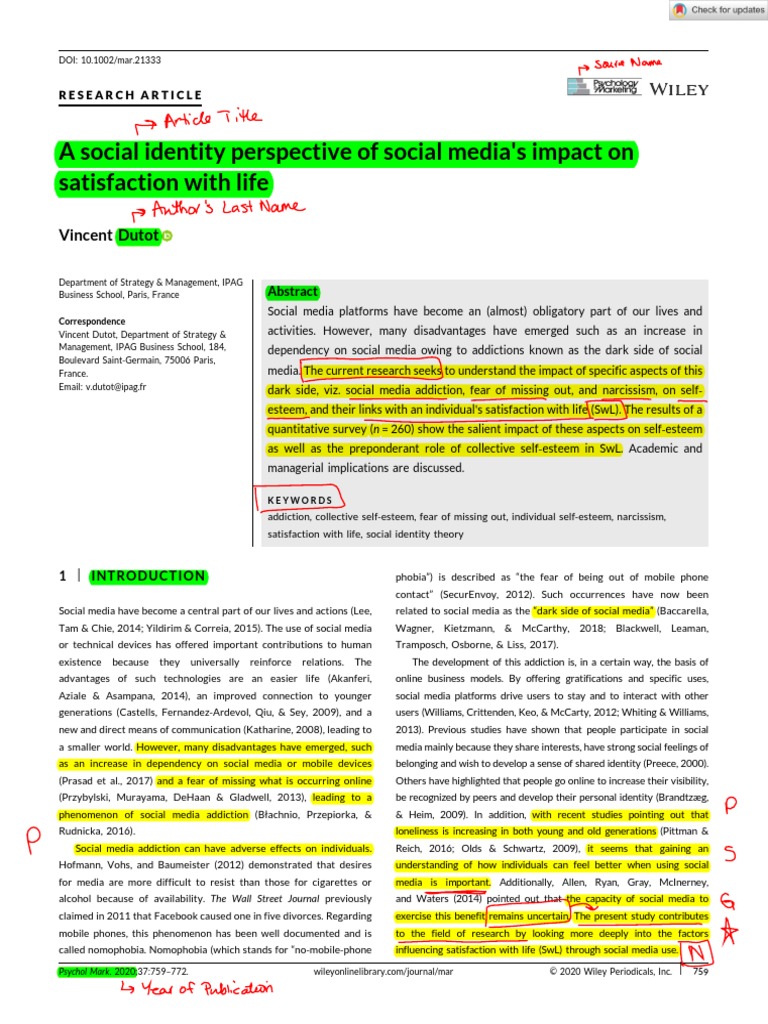 Article 1 - A Social Identity Perspective of Social Media's Impact On ...