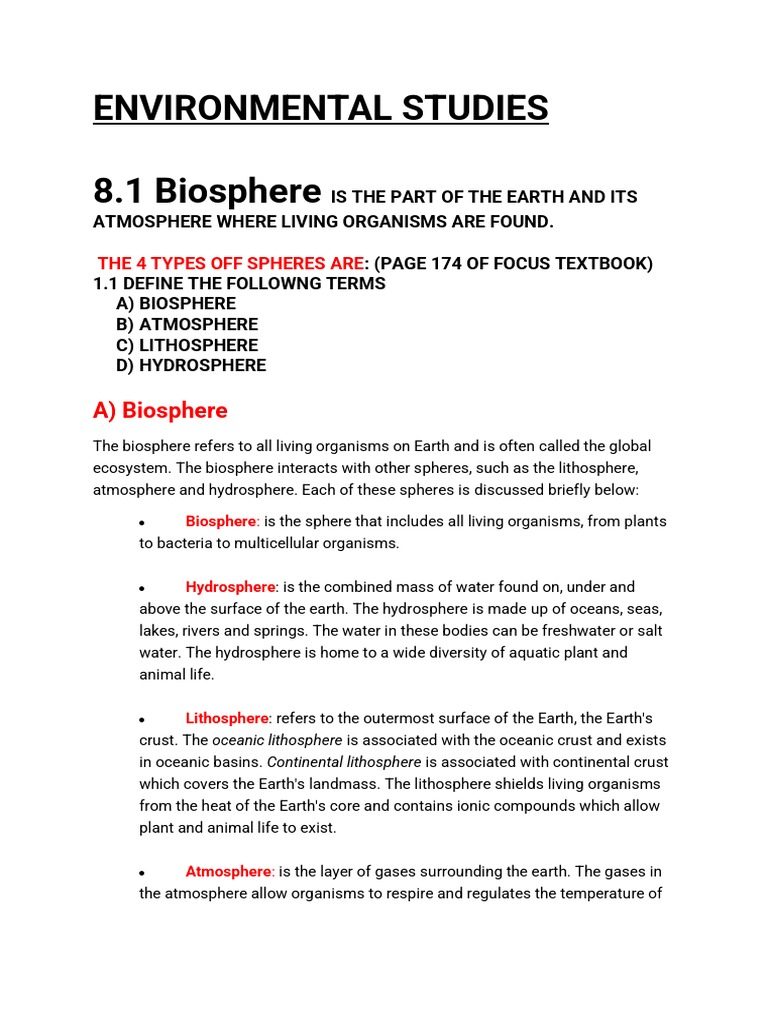 Biosphere To Ecosystems | PDF | Ecosystem | Earth