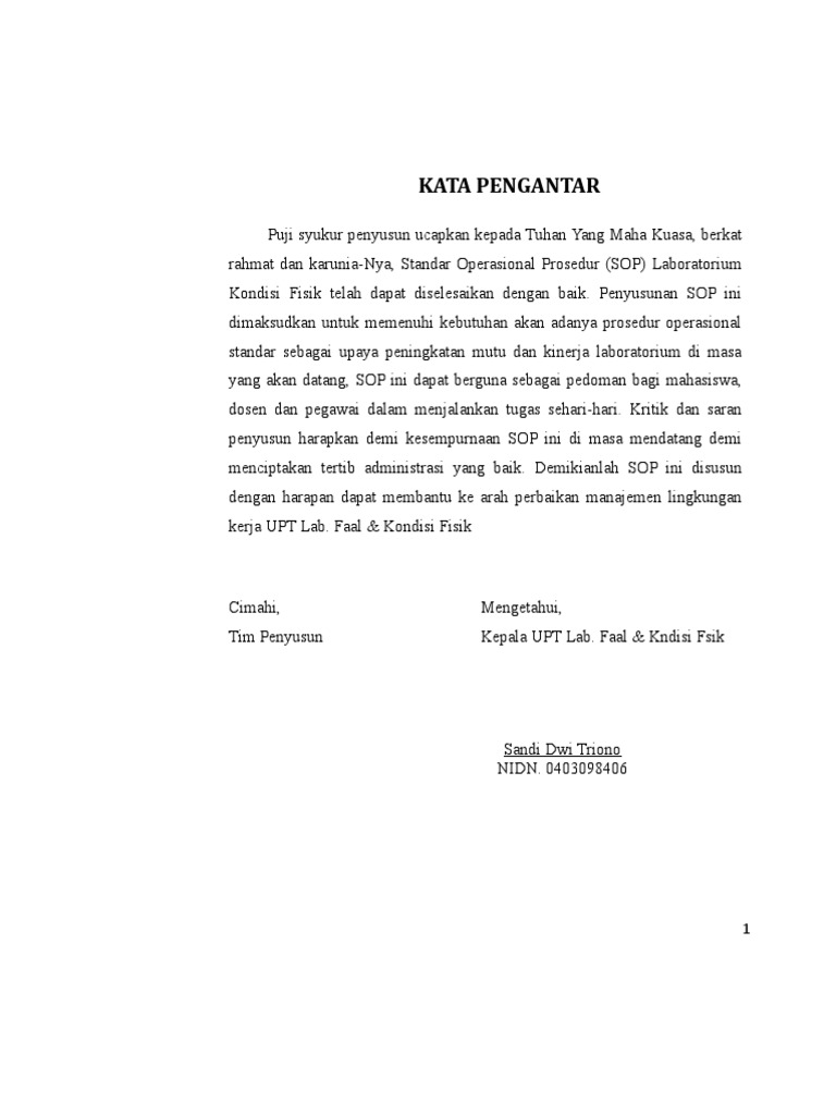 SOP Lab Faal New | PDF | Sains & Matematika