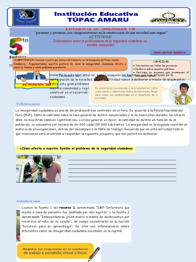 Semana 38 Experiencia 9 Actividad DPCC | PDF