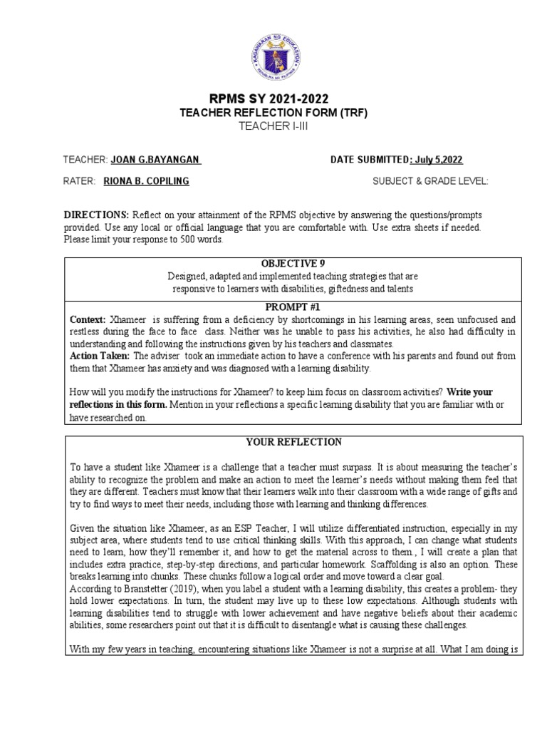 Cot 9-Object 9 1 Final | PDF | Learning Disability | Learning