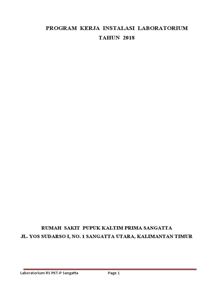 Program Kerja Laboratorium | PDF | Teknologi & Rekayasa