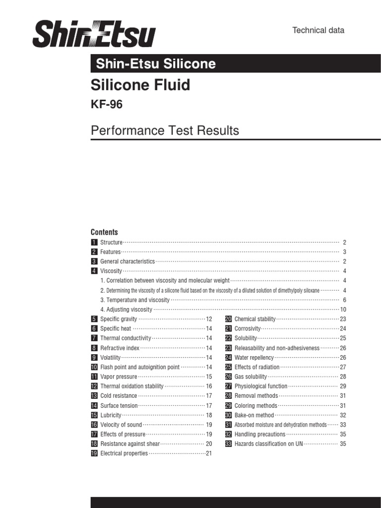 Silicone Fluid: Performance Test Results | PDF | Viscosity | Silicone