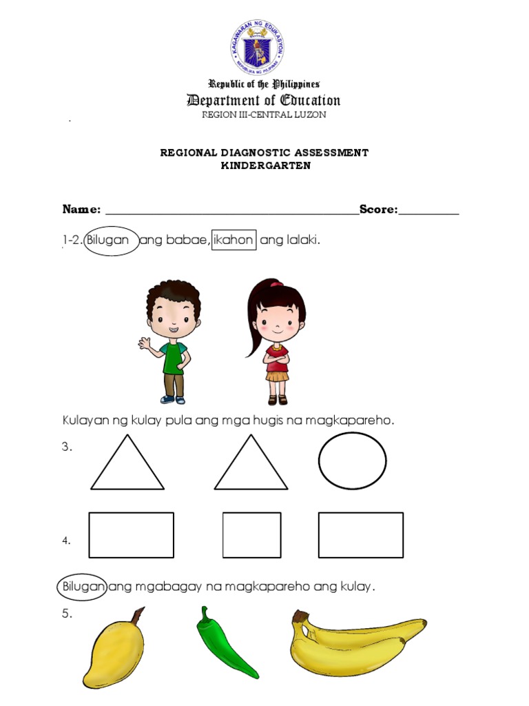 Assessment Tool in Kindergarten Final 2 | PDF