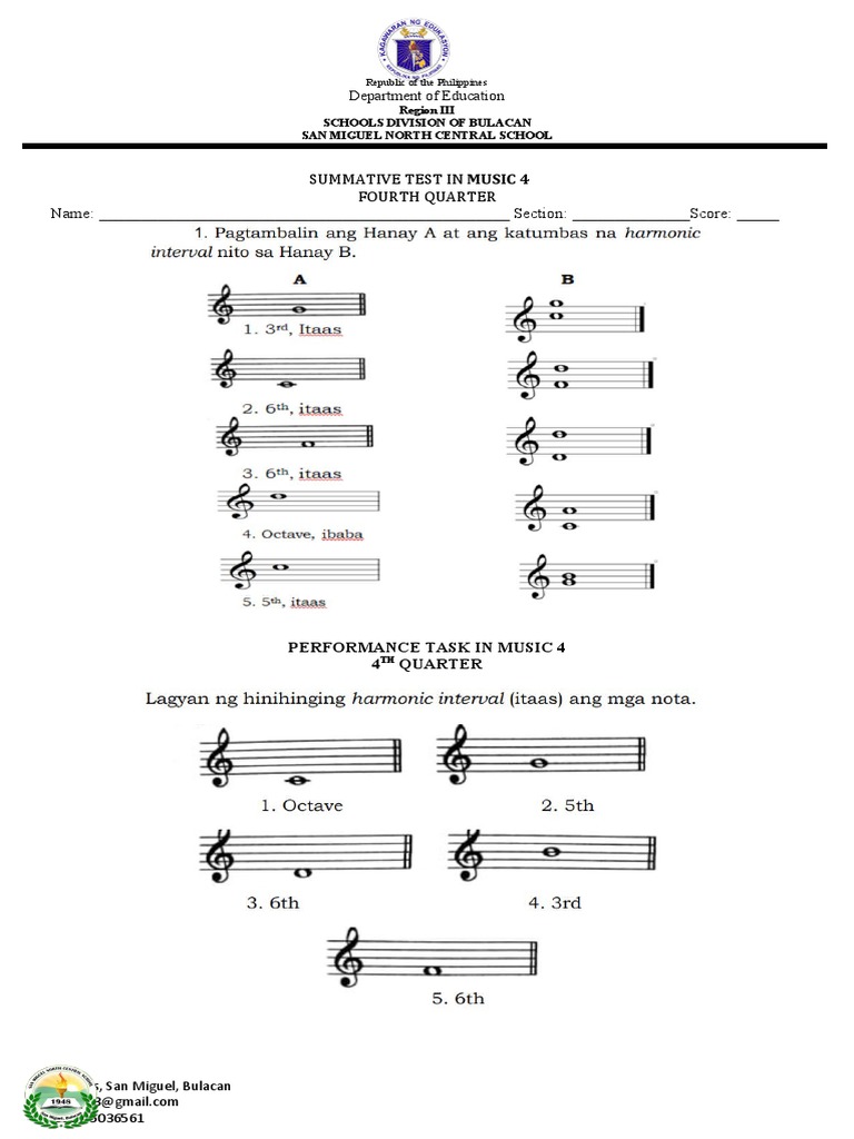 Mapeh 4th Quiz | PDF