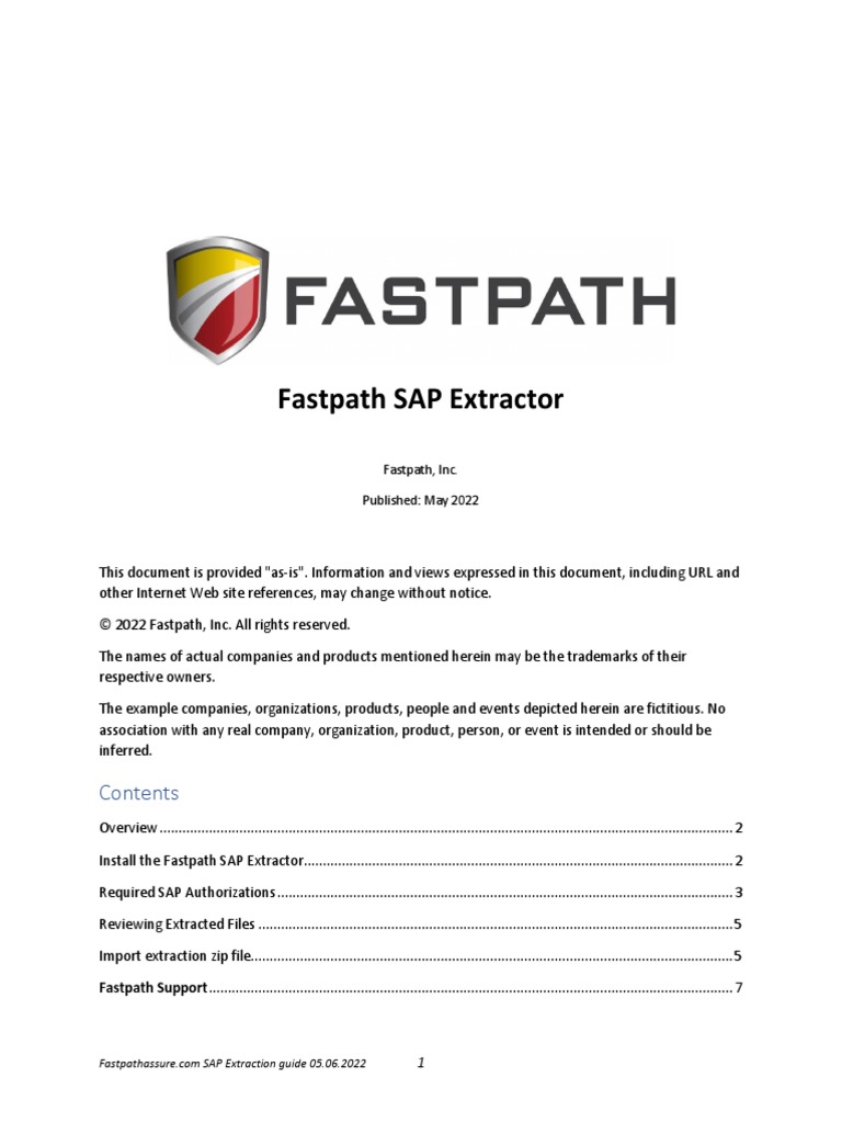 Fastpath SAP Extractor | PDF | Computer File | Zip (File Format)