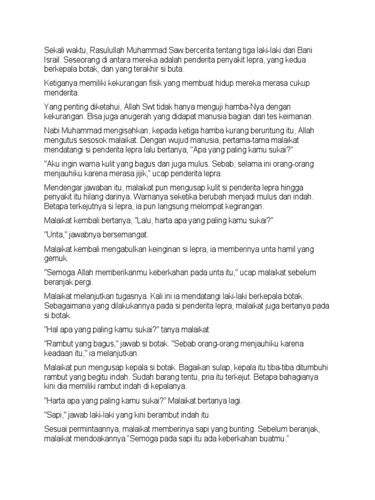 3 Kisah Si Botak Kusta Buta | PDF | Agama & Spiritualitas