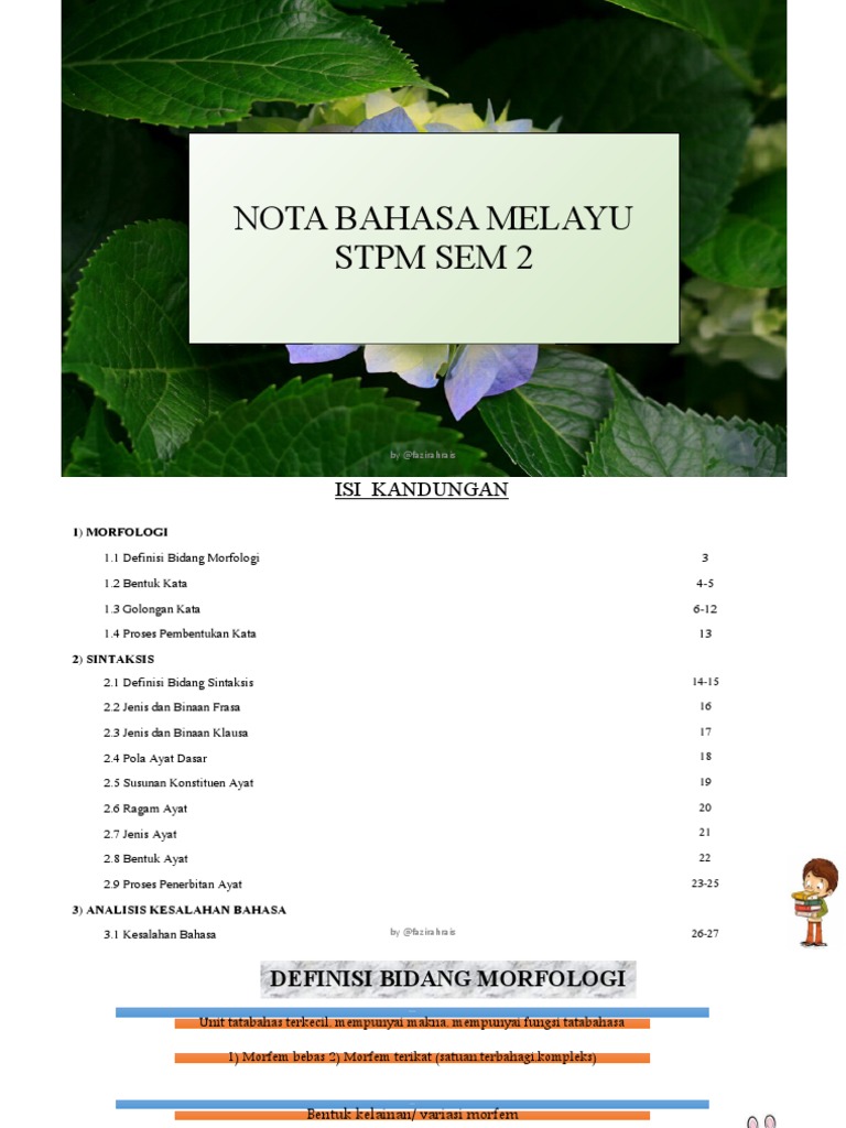 Nota Bahasa Melayu STPM Sem 2 | PDF