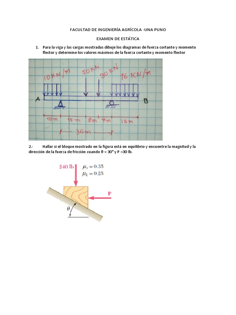 Examen de Estatica | PDF