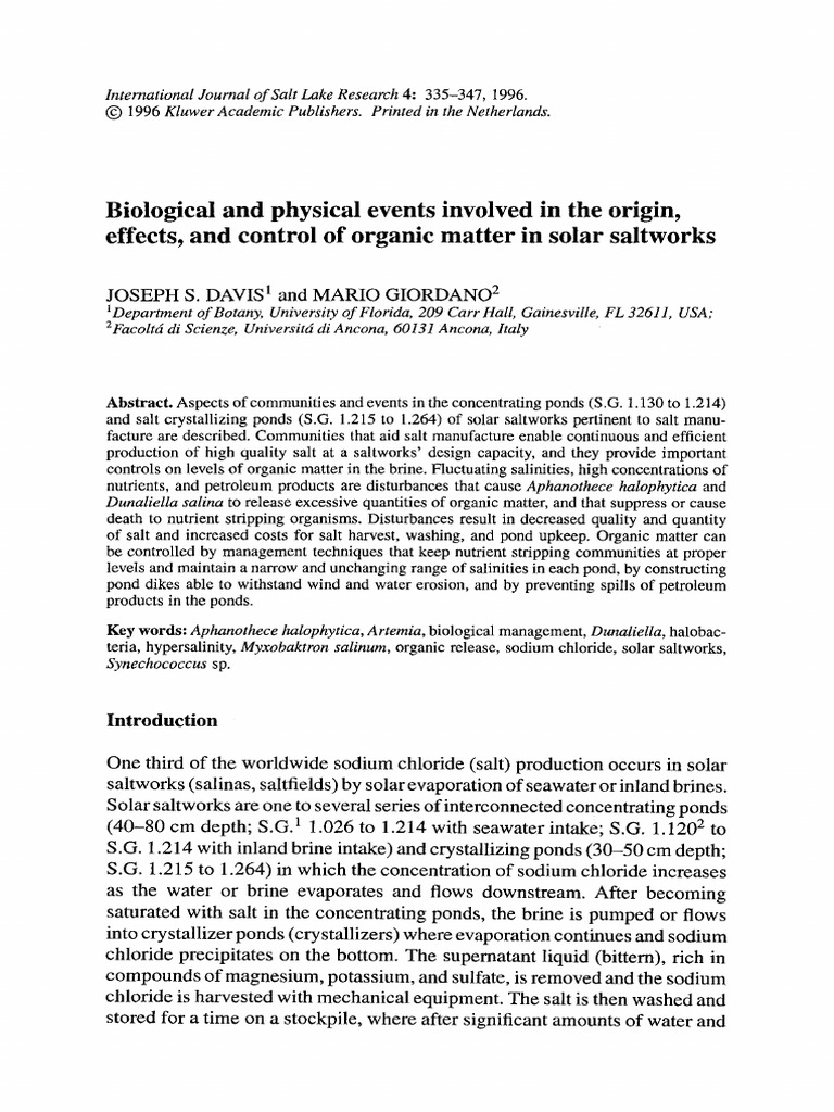 Biological and Physical Events Involved | PDF | Salt | Magnesium