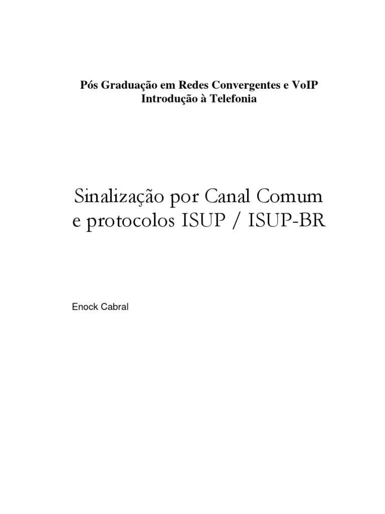 ss7 Isup BR | PDF | Modelo OSI | Arquitetura de computadores