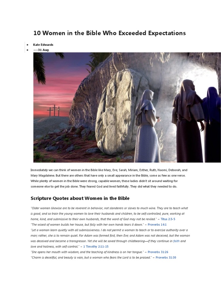 10 Women in The Bible Who Exceeded Expectations | PDF | Bible Content