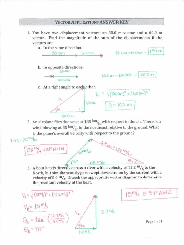Vector Applications Answer Keyhjjjbbkososkejeje | PDF