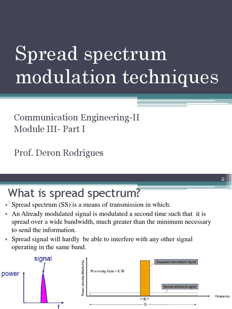 Spread Spectrum Modulation Techniques | PDF | Modulation | Frequency ...