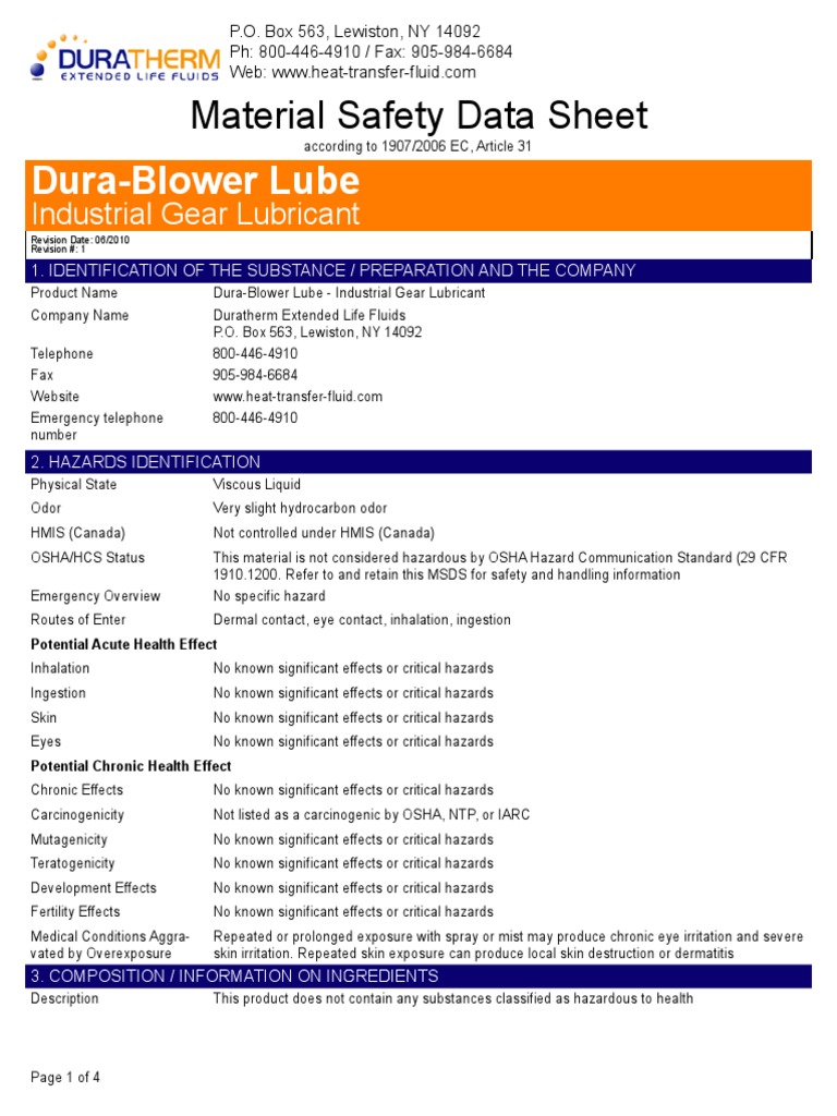 MSDS | PDF | Dangerous Goods | Hazardous Waste